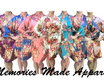 Floral satin robe | Etsy