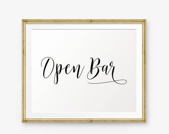 Open bar quote sign | Etsy