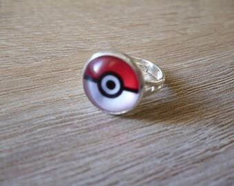 Pokeball ring | Etsy