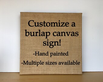Custom burlap sign | Etsy