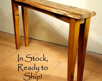Reclaimed wood console table | Etsy