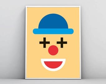 Clown print | Etsy