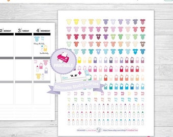 Baby Planner Stickers Printable Calender Stickers 1/2 inch