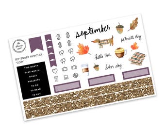 September Planner Printable Sticker Sheet Print at Home