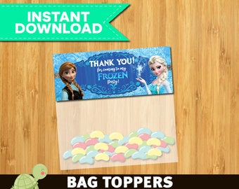 Frozen Favor Bag Toppers INSTANT DOWNLOAD Disney Frozen Treat