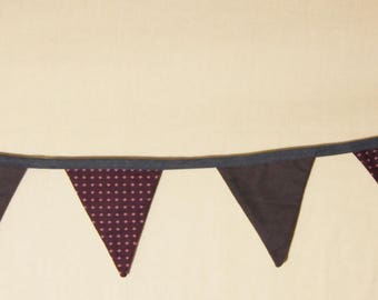 Autumn Happy Flags Purple and Brown Fall Decorations Set of 5