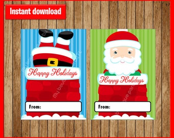 Santa claus gift tag | Etsy