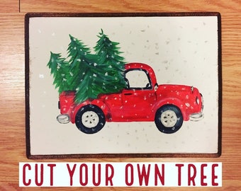 Christmas tree truck | Etsy