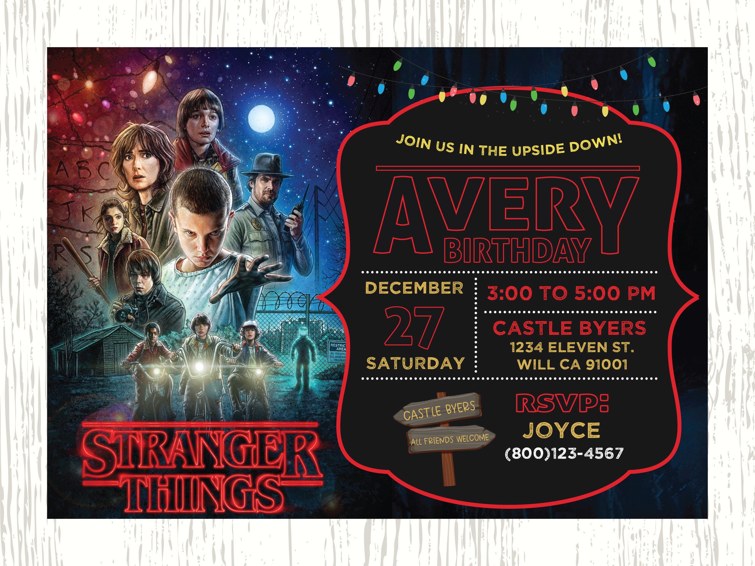 Stranger Things Invitation Editable Stranger Things