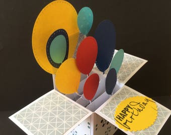 3D Birthday Card Box Card with Balloons