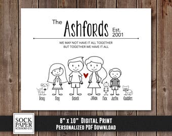 Stick figure family | Etsy