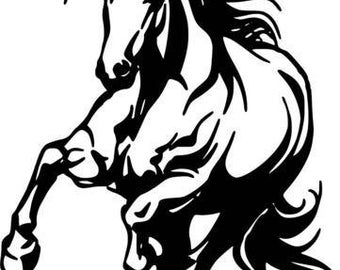 Running horse decal | Etsy