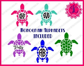 Sea turtle monogram | Etsy