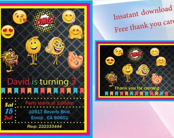 Emoji thank you card | Etsy