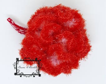 Red Bath Pouf Red Bath Puff Red Bath Loofah Red Cotton