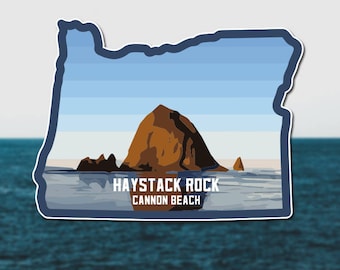 A Lazy Day at Cannon Beach Watercolor Art Print. Beach