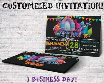 Trolls invitations | Etsy