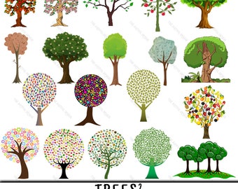 Tree clip art | Etsy