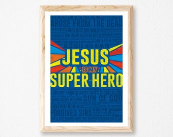 Jesus superhero | Etsy