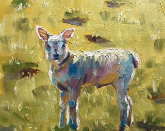 Lamb painting | Etsy