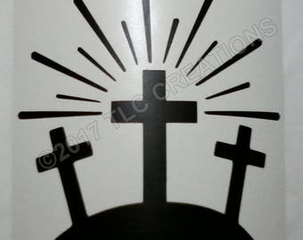 3 cross decal | Etsy