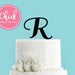 Monogram Personalized Letter R Custom Cake Topper Unique