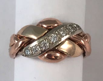 Gold puzzle ring | Etsy