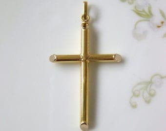 18k gold cross | Etsy