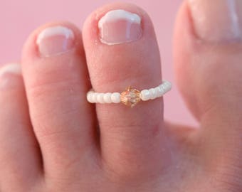 Pearl toe ring | Etsy