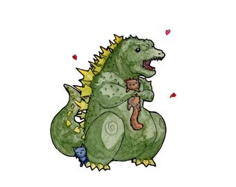 Cat godzilla | Etsy