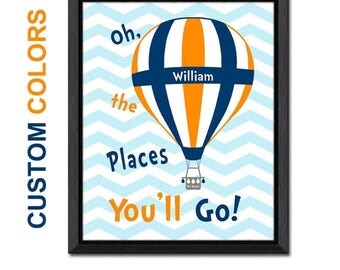 Oh The Places You'll Go Hot Air Balloon 8x10 Printable