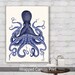 Octopus Print Blue Octopus Print 3 Nautical Home Decor