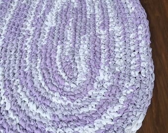 Purple rag rug | Etsy