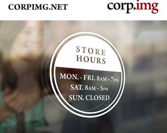 Store Hours Vinyl Decal Business Decal Custom store hours sign