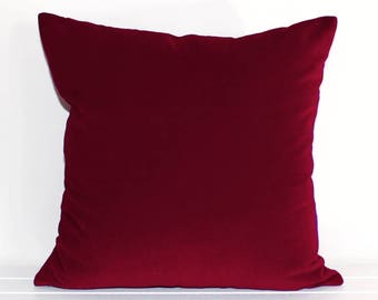 Red velvet cushion | Etsy