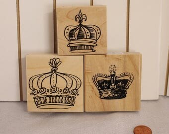 Crown rubber stamp | Etsy