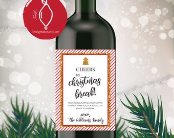 Teacher wine label | Etsy