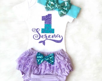 Mermaid Birthday Outfit First Birthday Outfit Little mermaid