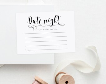 Printable Date Night Cards Printable Bridal Shower Game Date