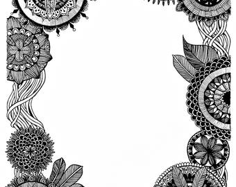 Zentangle border | Etsy
