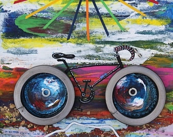 Bicycle painting | Etsy