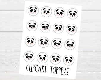 Panda cupcake topper | Etsy