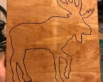 Moose wood burning | Etsy