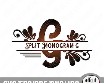 Split monogram g | Etsy