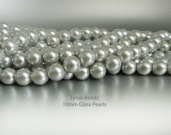 Silver grey pearls | Etsy