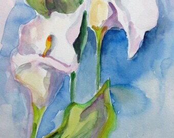 Calla lily painting | Etsy