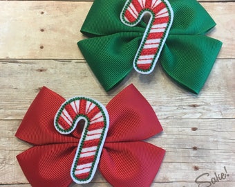 Candy cane bow | Etsy