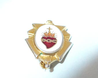 Sacred heart badge | Etsy