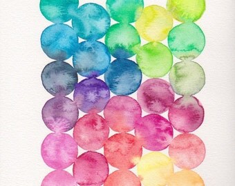 Hand-painted Watercolour Rainbow Bubbles Clip Art PNG elements