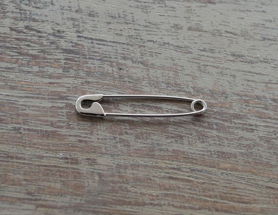 1.25'' Sterling Silver safety pin hoop earring jewelry